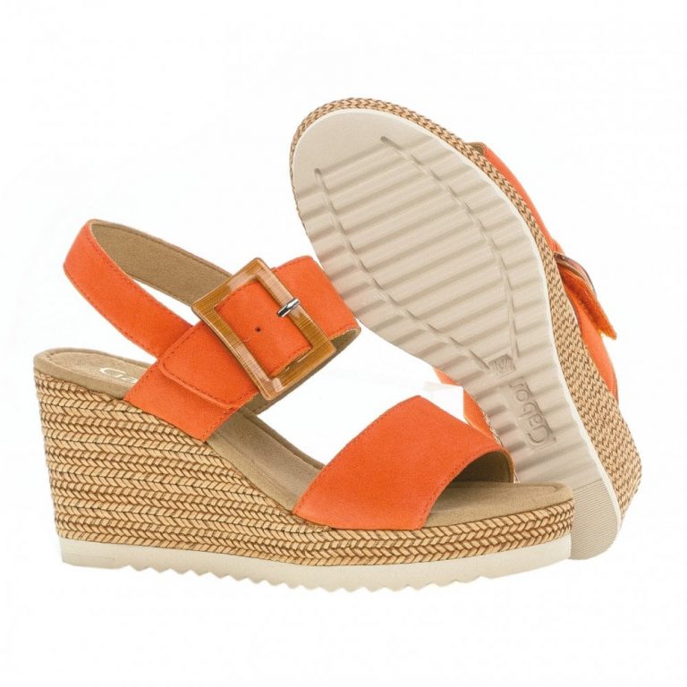 Orange Wedge Sandals - CraftySandals.com